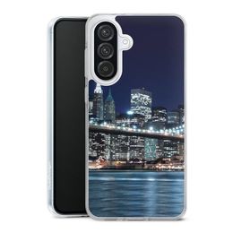 DeinDesign Galaxy A56 5G Handy Silikon H&uuml;lle Case transparent Handyh&uuml;lle Usa Brooklyn Bridge New York Silikon Case