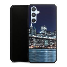 DeinDesign Galaxy A54 5G Handy Premium Silikon H&uuml;lle Handyh&uuml;lle schwarz Case Usa Brooklyn Bridge New York Silikon Premium Case