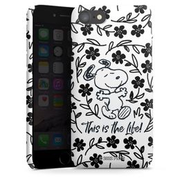 DeinDesign iPhone SE (2020) Handy Premium Case Smartphone Handyh&uuml;lle Schutzh&uuml;lle matt Flowers Peanuts Snoopy Premium Case