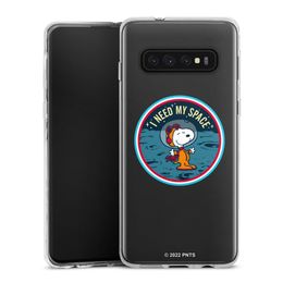 DeinDesign Galaxy S10 Plus Handy Silikon H&uuml;lle Case transparent Handyh&uuml;lle Peanuts Weltall Snoopy Silikon Case