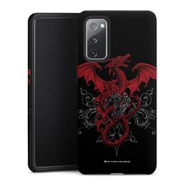DeinDesign Galaxy S20 FE Handy Panzer Handyh&uuml;lle robuste Outdoor H&uuml;lle Schutzh&uuml;lle matt Dragon Red Gothic Tough Case