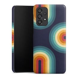 DeinDesign Galaxy A33 5G Handy Premium Case Smartphone Handyh&uuml;lle Schutzh&uuml;lle gl&auml;nzend Retro Rainbow Colourful Premium Case