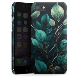 DeinDesign iPhone SE (2020) Handy Premium Case Smartphone Handyh&uuml;lle Schutzh&uuml;lle matt Leaves Eukalyptus Black Premium Case