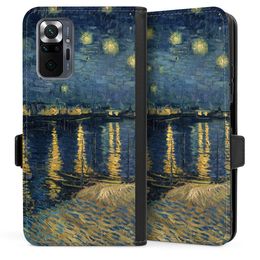 DeinDesign Xiaomi Redmi Note 10 Pro Handy Klapph&uuml;lle Handyh&uuml;lle aus Kunst Leder schwarz Flip Case Kunst Painting Sideflip mit langer Lasche