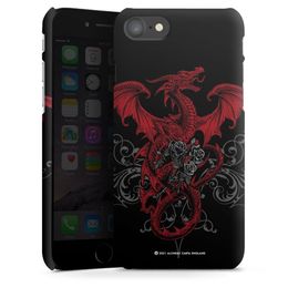 DeinDesign iPhone SE (2020) Handy Premium Case Smartphone Handyh&uuml;lle Schutzh&uuml;lle matt Dragon Red Gothic Premium Case