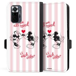 DeinDesign Xiaomi Redmi Note 10 Pro Handy Klapph&uuml;lle Handyh&uuml;lle aus Kunst Leder schwarz Flip Case Love Disney Sideflip mit langer Lasche