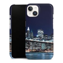 DeinDesign iPhone 14 Handy Premium Case Smartphone Handyh&uuml;lle Schutzh&uuml;lle gl&auml;nzend Usa Brooklyn Bridge New York Premium Case