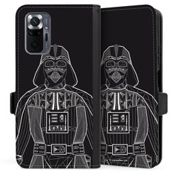 DeinDesign Xiaomi Redmi Note 10 Pro Handy Klapph&uuml;lle Handyh&uuml;lle aus Kunst Leder schwarz Flip Case Black Darth Vader Star Wars Sideflip mit langer Lasche