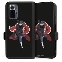 DeinDesign Xiaomi Redmi Note 10 Pro Handy Klapph&uuml;lle Handyh&uuml;lle aus Kunst Leder schwarz Flip Case Official Licensed Product Naruto Shippuden Itachi Uchiha 