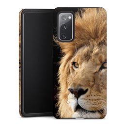 DeinDesign Galaxy S20 FE Handy Panzer Handyh&uuml;lle robuste Outdoor H&uuml;lle Schutzh&uuml;lle matt Jungle Lion Photography Tough Case