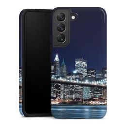 DeinDesign Galaxy S22 Handy Panzer Handyh&uuml;lle robuste Outdoor H&uuml;lle Schutzh&uuml;lle matt Usa Brooklyn Bridge New York Tough Case