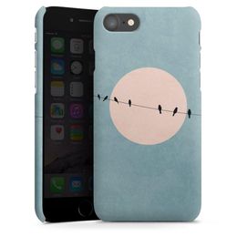 DeinDesign iPhone SE (2020) Handy Premium Case Smartphone Handyh&uuml;lle Schutzh&uuml;lle matt Turquoise Bird Moon Premium Case