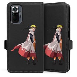 DeinDesign Xiaomi Redmi Note 10 Pro Handy Klapph&uuml;lle Handyh&uuml;lle aus Kunst Leder schwarz Flip Case Sensei Naruto Shippuden Hokage Sideflip mit langer Lasche