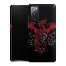 DeinDesign Galaxy S20 FE Handy Premium Case Smartphone Handyh&uuml;lle Schutzh&uuml;lle gl&auml;nzend Dragon Red Gothic Premium Case