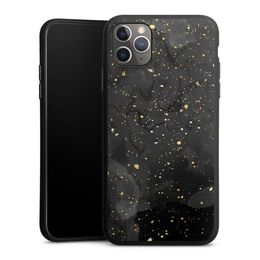 DeinDesign iPhone 11 Pro Max Handy Premium Silikon H&uuml;lle Handyh&uuml;lle schwarz Case Marble Gold & Copper Glitzer Silikon Premium Case