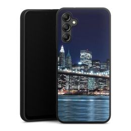 DeinDesign Galaxy A14 5G Handy Premium Silikon H&uuml;lle Handyh&uuml;lle schwarz Case Usa Brooklyn Bridge New York Silikon Premium Case