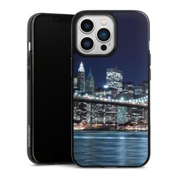 DeinDesign iPhone 13 Pro Handy Silikon H&uuml;lle Case schwarz Handyh&uuml;lle Usa Brooklyn Bridge New York