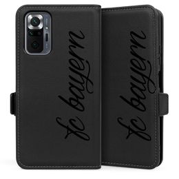 DeinDesign Xiaomi Redmi Note 10 Pro Handy Klapph&uuml;lle Handyh&uuml;lle aus Kunst Leder schwarz Flip Case Fcb Official Licensed Product Fc Bayern M&uuml;nchen Sideflip mit 