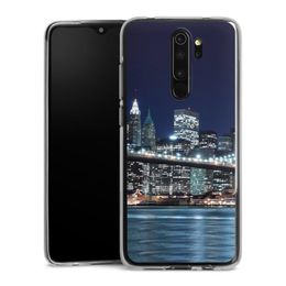 DeinDesign Xiaomi Redmi Note 8 Pro Handy Silikon H&uuml;lle Case transparent Handyh&uuml;lle Usa Brooklyn Bridge New York Silikon Case
