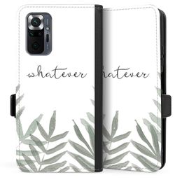 DeinDesign Xiaomi Redmi Note 10 Pro Handy Klapph&uuml;lle Handyh&uuml;lle aus Kunst Leder schwarz Flip Case Water Colour Jungle Palm Tree Sideflip mit langer Lasche