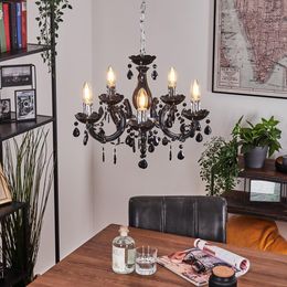 hofstein Malmback Kronleuchter Chrom, Schwarz, 5-flammig