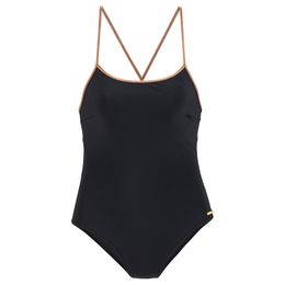Bruno Banani Badeanzug Damen Gr&ouml;&szlig;e XS gold / schwarz