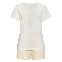 VIVANCE by LASCANA Short Pajama Set female size XS/S Yellow / Rose / Wool white