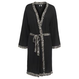 Lascana Morgenmantel Damen Gr&ouml;&szlig;e XS/S ecru / schwarz