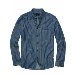 Mey & Edlich Mey & Edlich Herren Strichcode-Jeanshemd Blau 100 % Baumwolle