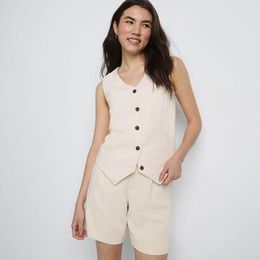 LANDS' END Weste aus Cr&ecirc;pe, Damen,  Wei&szlig;, Polyester, by Lands' End