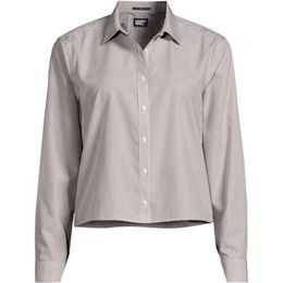 LANDS' END Kurze, b&uuml;gelfreie Hemdbluse f&uuml;r Damen, Damen, size: regular, Braun, Baumwolle, by Lands' End