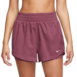 Nike One Dri-Fit HR 3-Inch 2in1 Shorts Bekleidung Damen rot