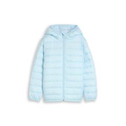 Tom Tailor M&auml;dchen Lightweight Steppjacke mit Kapuze, blau, Uni, Gr. 128/134