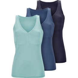 w&auml;schepur Damen BH-Hemd ohne B&uuml;gel marine + jeansblau + mint, Gr&ouml;&szlig;e 52