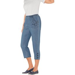 Damen 3/4-Jeans blue-bleached + blue-stone-washed, Gr&ouml;&szlig;e 21