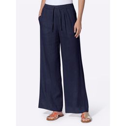 Heine Damen Hose, Blau, Gr. 40, Culotte, Material: Leinen