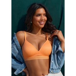 Lascana Damen Bralette-BH, Orange, Gr. 85D, B&uuml;gellose BHs, Material: Polyamid