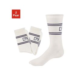 Copenhagen Studios Langsocken blau Gr. 43-46 f&uuml;r Damen. Mit Logoschriftzug. Elastisch. Nachhaltig.