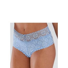 s.Oliver High-Waist-Slip 'Amelie' blau Gr. 32/34 f&uuml;r Damen. Mit Schleife, Schmuckelement, Spitze