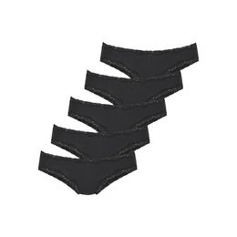 VIVANCE BY LASCANA Brasilslip schwarz Gr. 40/42 f&uuml;r Damen. Mit Schleife, Spitze. K&ouml;rpernah. Nachhaltig.
