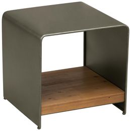 Livetastic Beistelltisch, Natur, Schwarz, Holz, Metall, Tanne, massiv, quadratisch, U-Form, 40x39.5x40 cm, Fsc, Wohnzimmer, Wohnzimmertische, Beistelltische, Beistelltische Metall