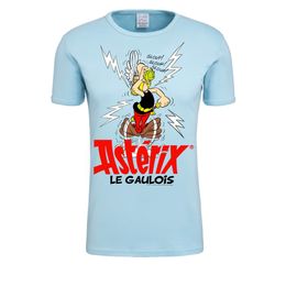 logoshirt T-Shirt 'Asterix - Magic Poison' Damen Gr&ouml;&szlig;e S hellblau / braun / gelb / schwarz