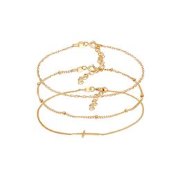 Elli Armband Basic Armband, Kreuz Damen Gr&ouml;&szlig;e 16 gold