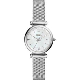 Fossil Uhr Damen Gr&ouml;&szlig;e One Size silber / perlwei&szlig;