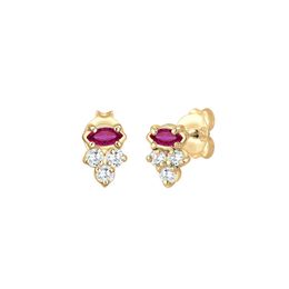 Elli Ohrringe Damen Gr&ouml;&szlig;e One Size gold / dunkelpink / wei&szlig;