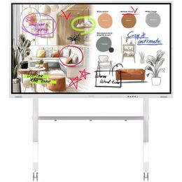Samsung Flip WM75FX Flipchart 189 cm 75 Zoll inkl. Neomounts FL50-575WH1 MOVE Go XL Rollwagen