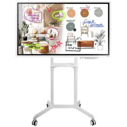 Samsung Flip WM55FX Flipchart 138,7 cm 55 Zoll inkl. Neomounts NS-M1250 Rollwagen rotierbar & Tray CY-TF65BFC