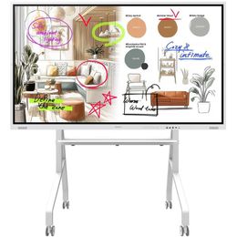 Samsung Flip WM75FX Flipchart 189 cm 75 Zoll inkl. Neomounts FL50-525WH1 MOVE Go Rollwagen