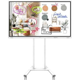 Samsung Flip WM75FX Flipchart 189 cm 75 Zoll inkl. Neomounts FL55-875WH1 MOVE Lift elektrisch h&ouml;henverstellbarer Rollwagen