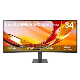 LG UltraWi&trade; 34 &Prime; 144 Hz WQHD Curved (1.800R) Monitor 34U640B mit USBC, HDR 10 und sRGB 99% (typ.) 34U640BB